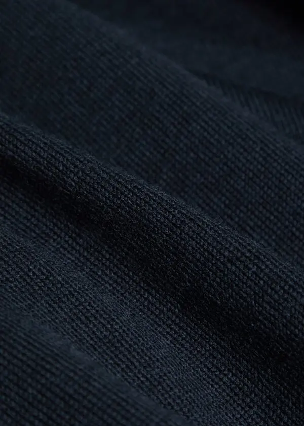 AURELIEN Wool Polo Shirt - Navy