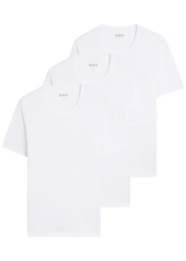 BOSS Classic Logo-embroidered Cotton T-shirt - White