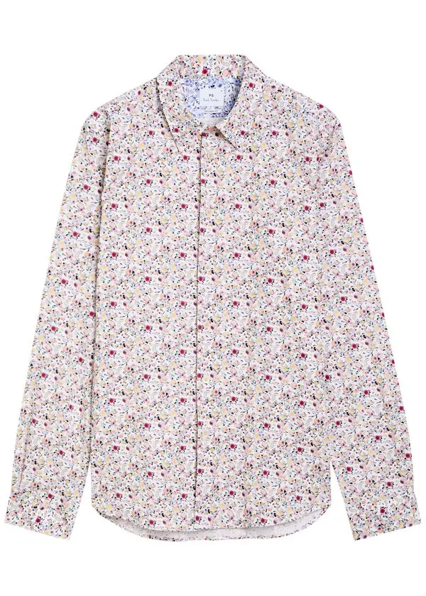 Paul Smith Patterned Tailored Fit Stretch-cotton Shirt - Multicoloured 1