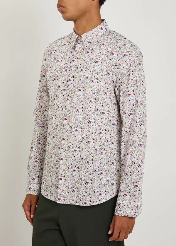 Paul Smith Patterned Tailored Fit Stretch-cotton Shirt - Multicoloured 1