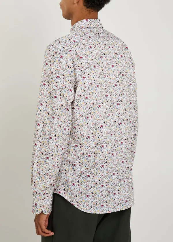 Paul Smith Patterned Tailored Fit Stretch-cotton Shirt - Multicoloured 1
