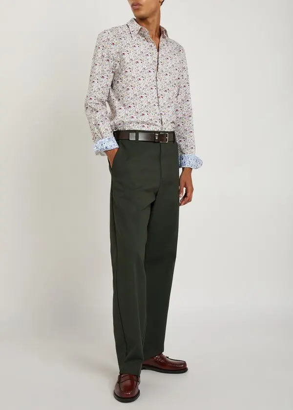 Paul Smith Patterned Tailored Fit Stretch-cotton Shirt - Multicoloured 1
