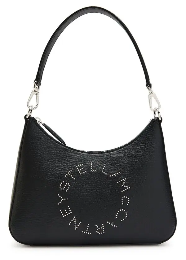 Stella McCartney Studded-logo Faux Leather Shoulder Bag - Black
