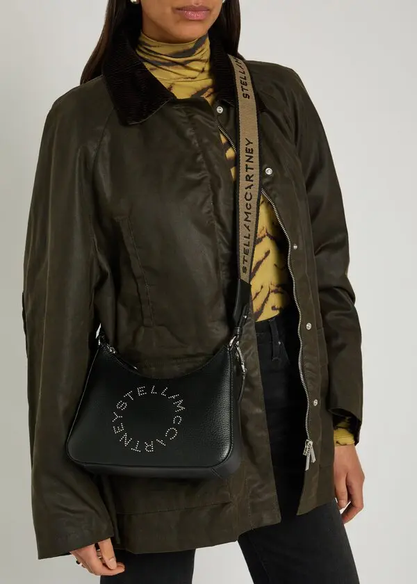 Stella McCartney Studded-logo Faux Leather Shoulder Bag - Black