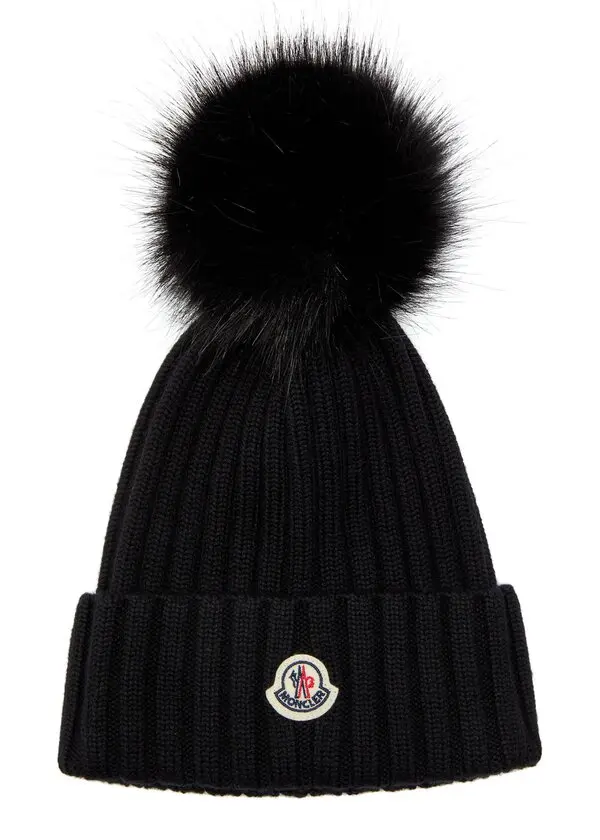 Moncler Wool Bobble Hat - Black