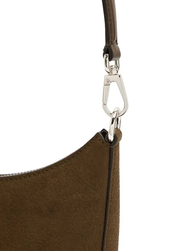 Stella McCartney Logo Faux Nubuck Shoulder Bag - Moca