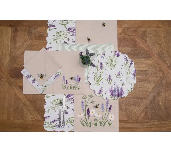 VALERIE PARR HILL Lavender & Bee Garden Placemats Set Of 6 Val Erie - One-color