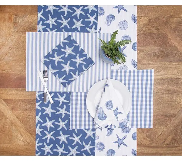 VALERIE PARR HILL Calming Seas Napkins Set Of 6 Valerie - One-color