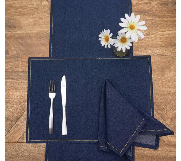 VALERIE PARR HILL Denim Placemats Set Of 6 Valerie - One-color