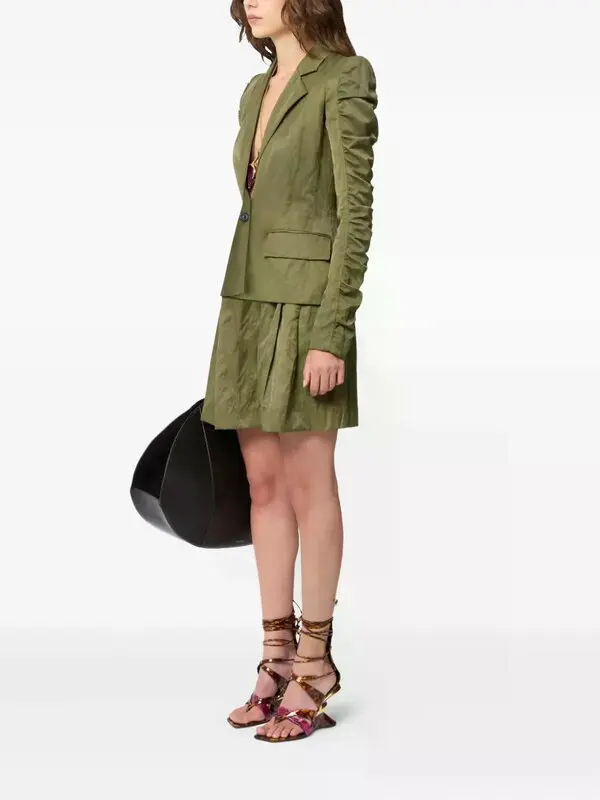 Nina Ricci Crinkled Ruffled-sleeves Blazer