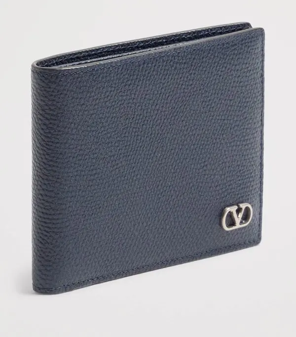 Valentino Garavani Leather Vlogo Signature Bifold Wallet - Blue
