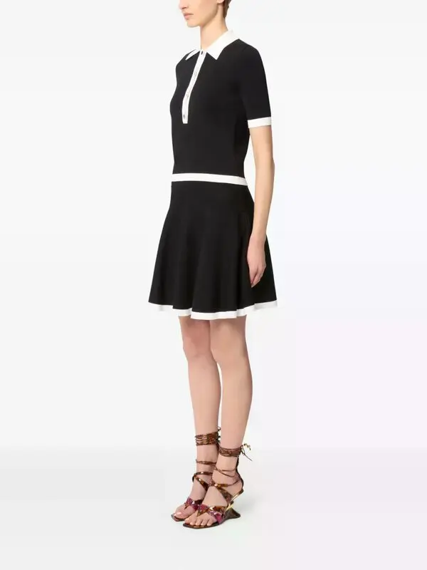 Nina Ricci Buttoned Polo Top - Black