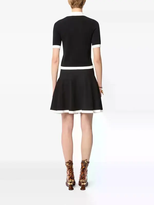 Nina Ricci Buttoned Polo Top - Black