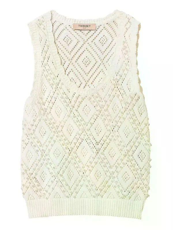 TWINSET Diamond-pattern Knitted Top