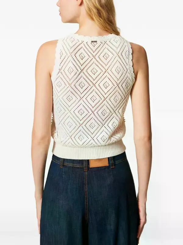 TWINSET Diamond-pattern Knitted Top