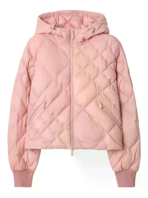 Burberry Check-stitch Hooded Puffer Jacket - Pink