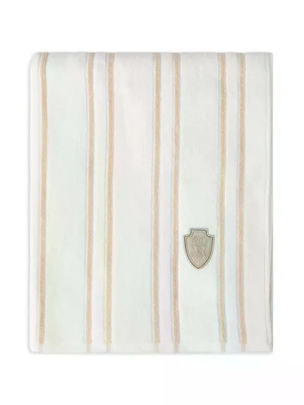 Brunello Cucinelli Striped Cotton Terrycloth Towel - White