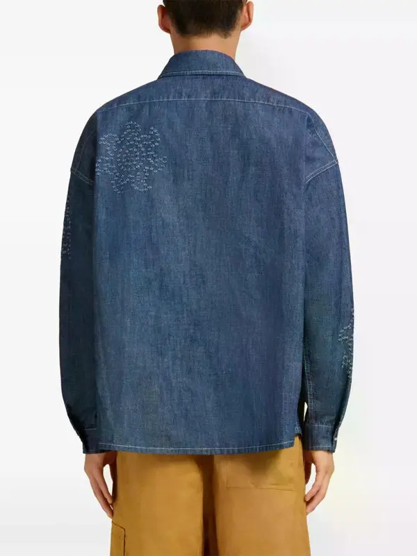 Marni Sun-detail Long-sleeved Shirt - Blue