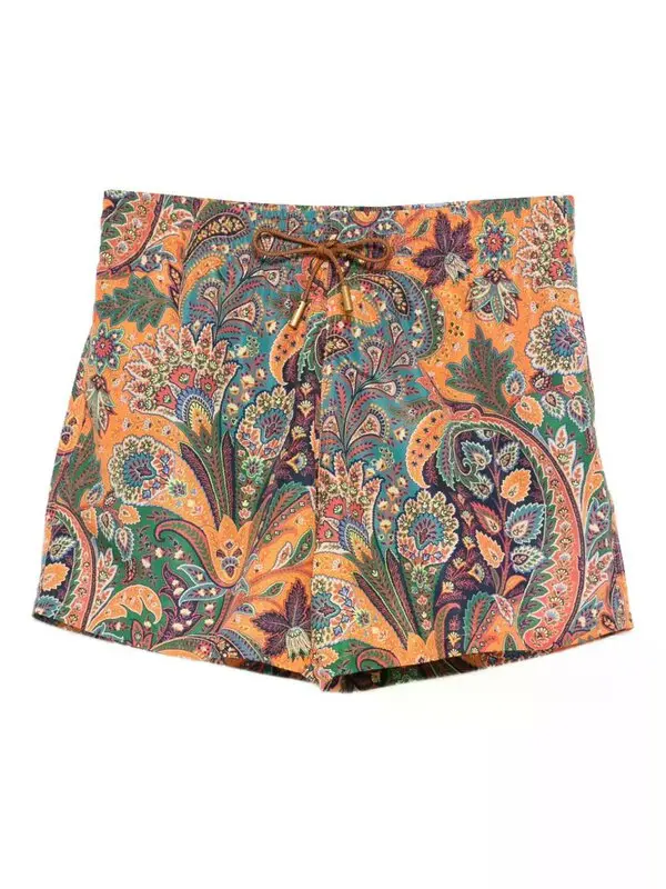 Etro Paisley-print Swim Shorts - Orange