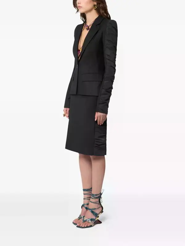 Nina Ricci Ruffled-sleeves Wool Suit Jacket