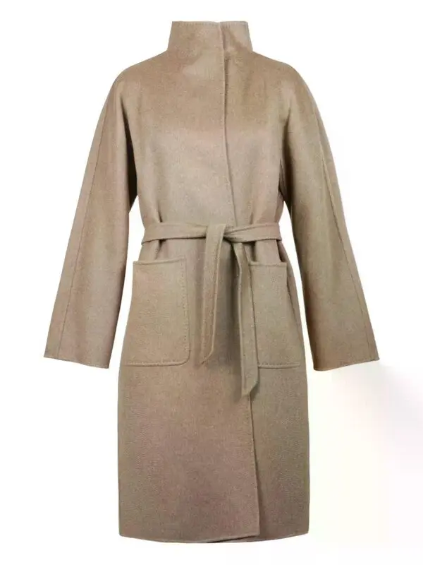 Max Mara Stand-neck Double-breasted Coat With Patch Pockets