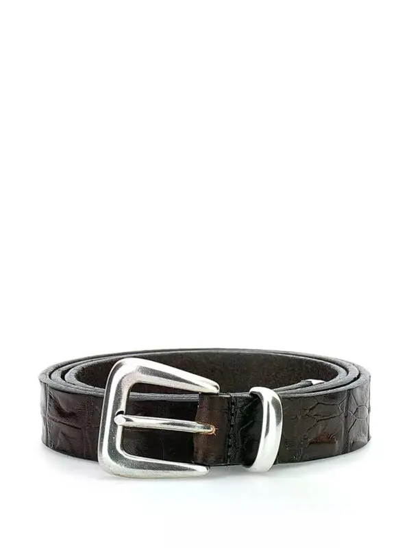 ALBERTO LUTI Crocodile-effect Belt - Brown