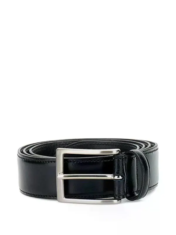 ALBERTO LUTI Square-buckle Leather Belt - Black