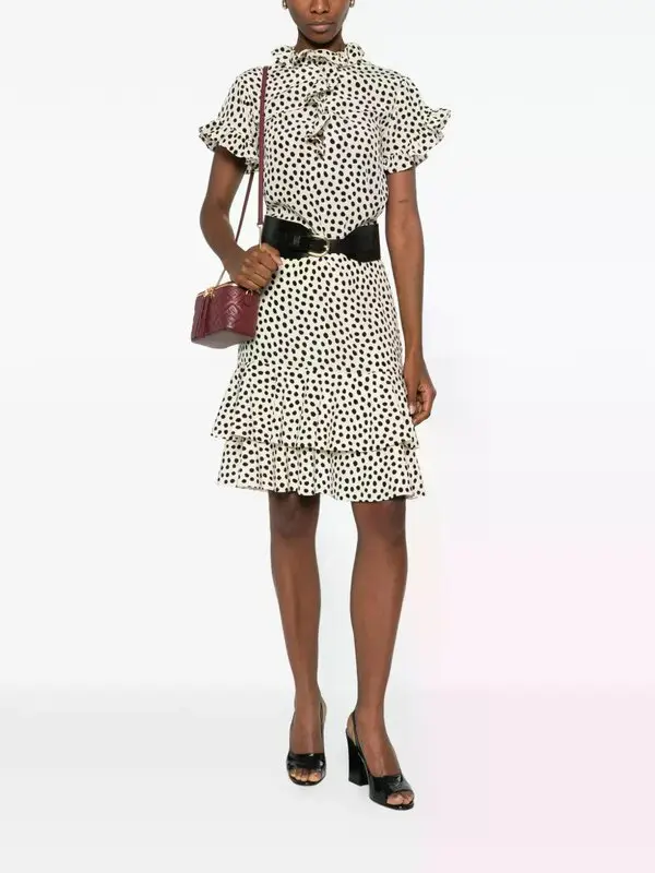 Chloé Mini Polka-dot Ruffle Skirt