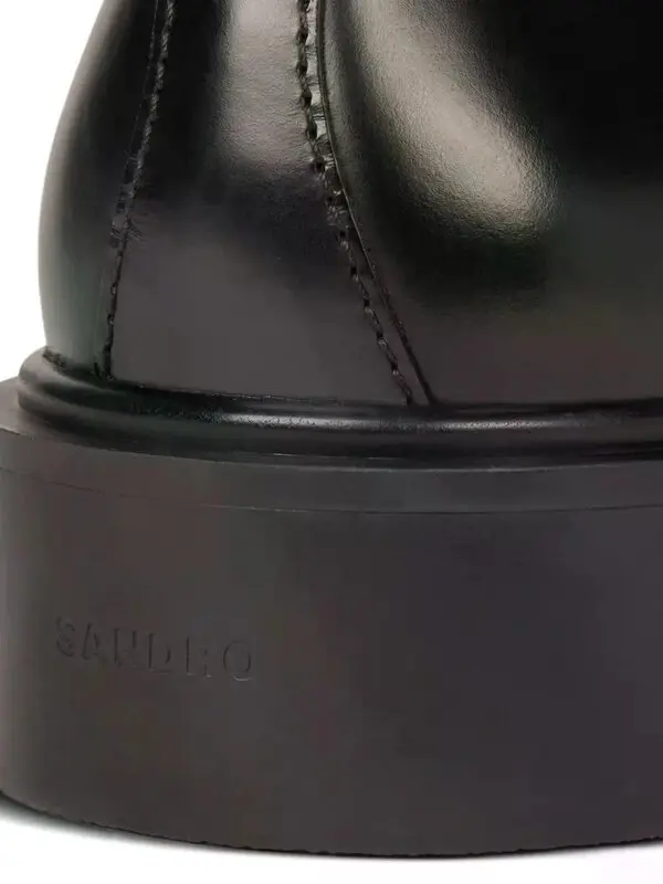 Sandro Round-toe Leather Derby Shoes