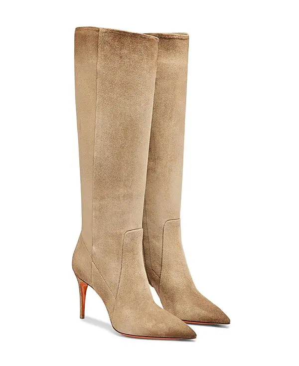 Santoni Suede High-heel Boots - Rust/copper