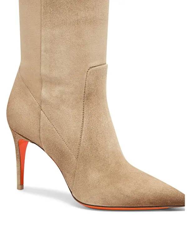 Santoni Suede High-heel Boots - Rust/copper