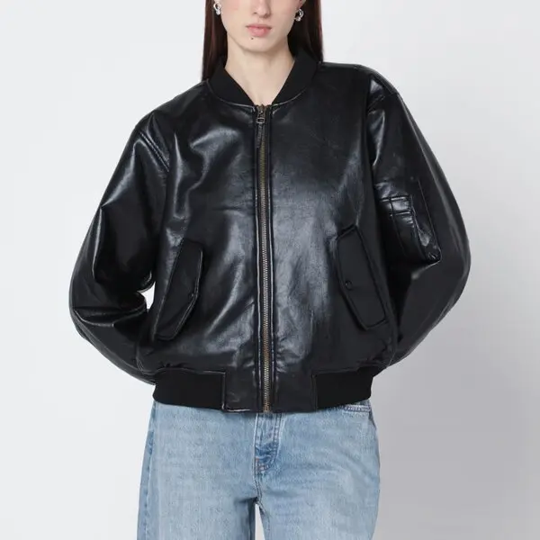ANINE BING Regenerated-leather Bomber Jacket