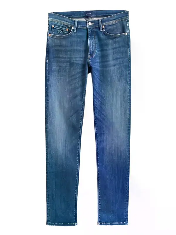 Gant Logo Pocket Straight Leg Jeans - Blue