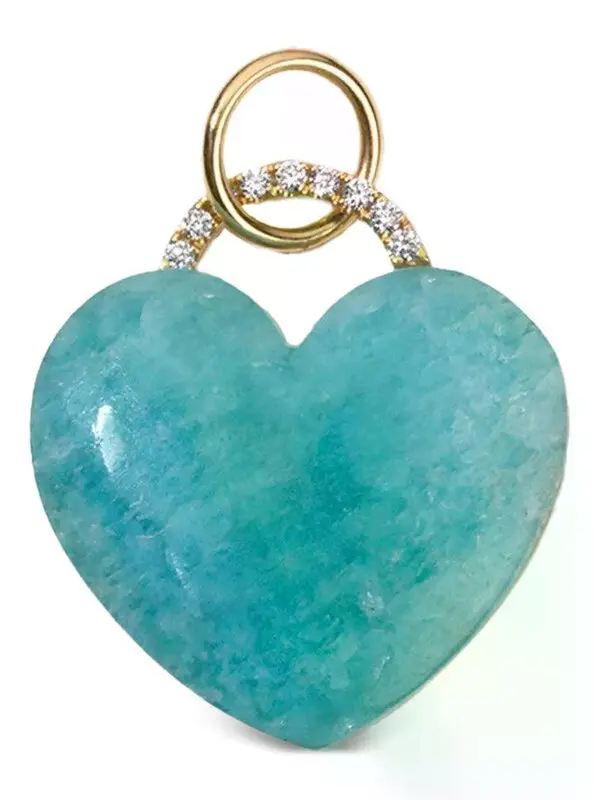 Devon Woodhill Rock Solid Heart Amazonite And Diamond Pendant - Gold