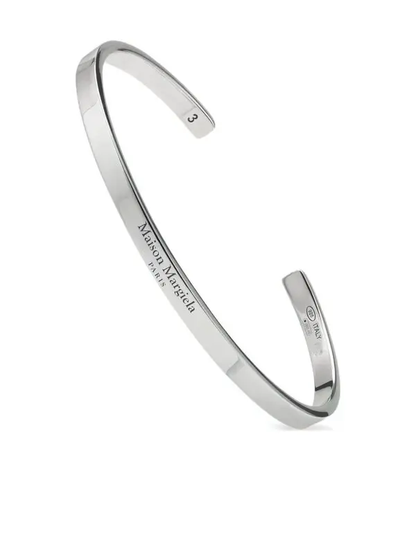 MAISON MARGIELA Logo Cuff Bracelet - Silver