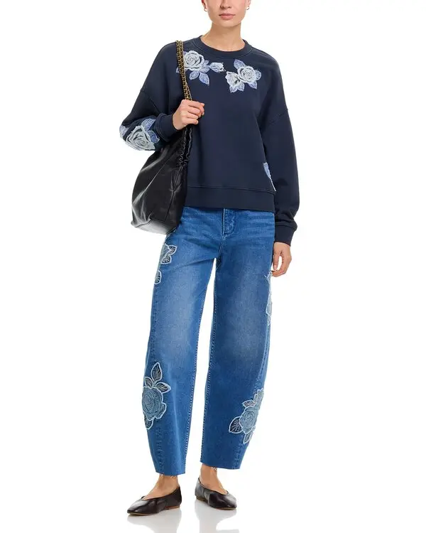 DRIFTWOOD Teddy Rose Embroidered Sweatshirt