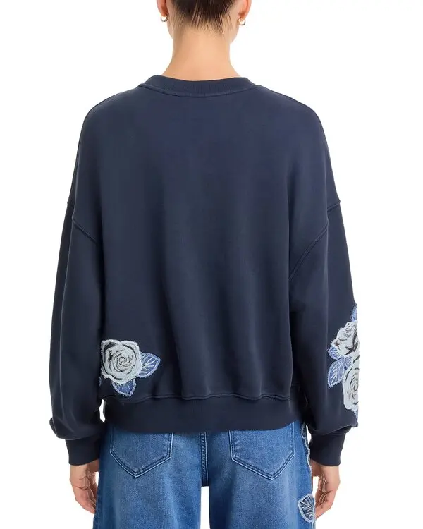 DRIFTWOOD Teddy Rose Embroidered Sweatshirt