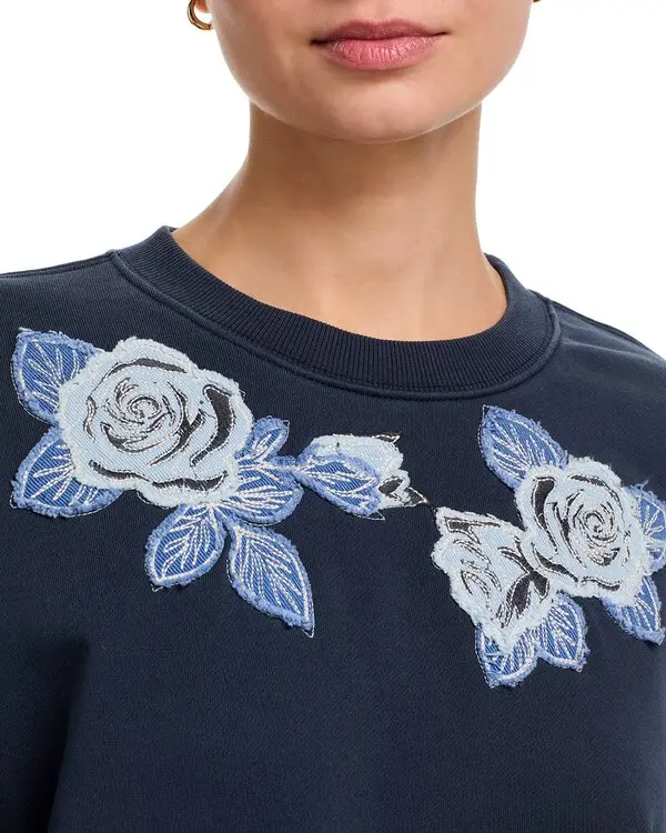 DRIFTWOOD Teddy Rose Embroidered Sweatshirt
