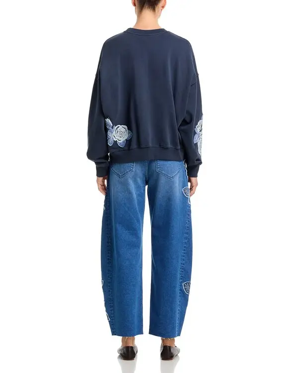 DRIFTWOOD Teddy Rose Embroidered Sweatshirt