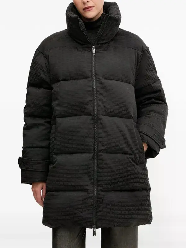 GESTUZ Embossed Funnel-neck Puffer Jacket