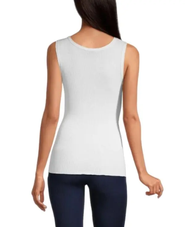 OSCALITO Ribbed Wool & Silk Scoop Neck Tank Top