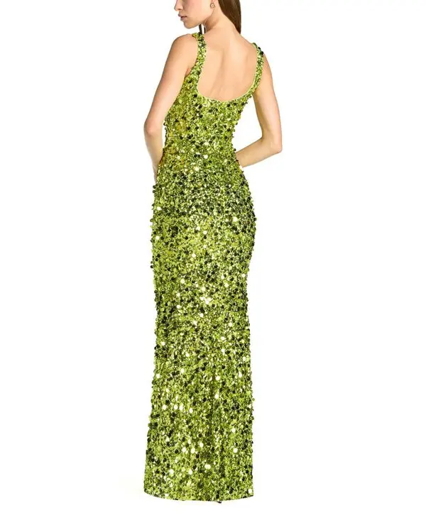 Mac Duggal Sleeveless Sequin Paillette Column Gown