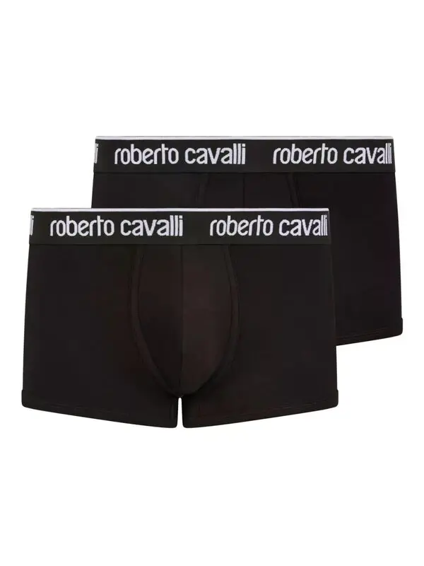 Roberto Cavalli Logo-waistband Boxers - Black