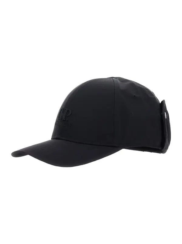 C.P. COMPANY Baseball Cap With Logo And Google Detail - Black