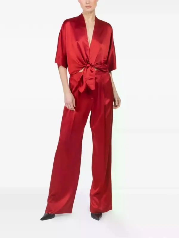 THE SEI Tie Detailed Wide-leg Trousers