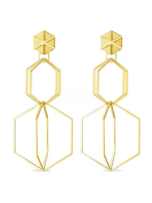 CADAR B Home Two Drop Earrings - Gold
