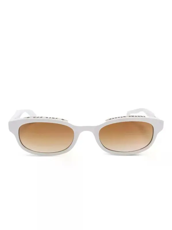 Chrome Hearts Lowrider Oval-frame Sunglasses - White