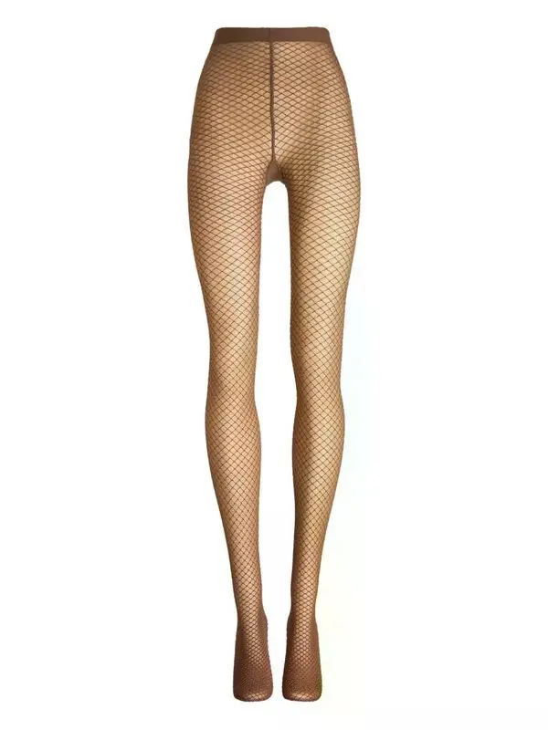 Wolford Shimmer-effect Fishnet Tights - Brown