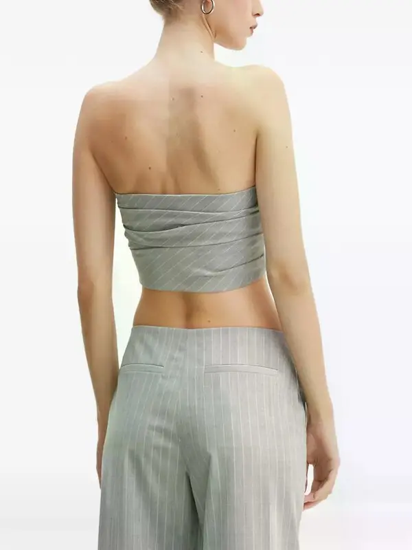 Moschino Pinstripe Logo Bandeau Top