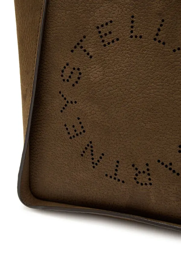 Stella McCartney Logo Grained Faux Leather Cross-body Bag - Moca